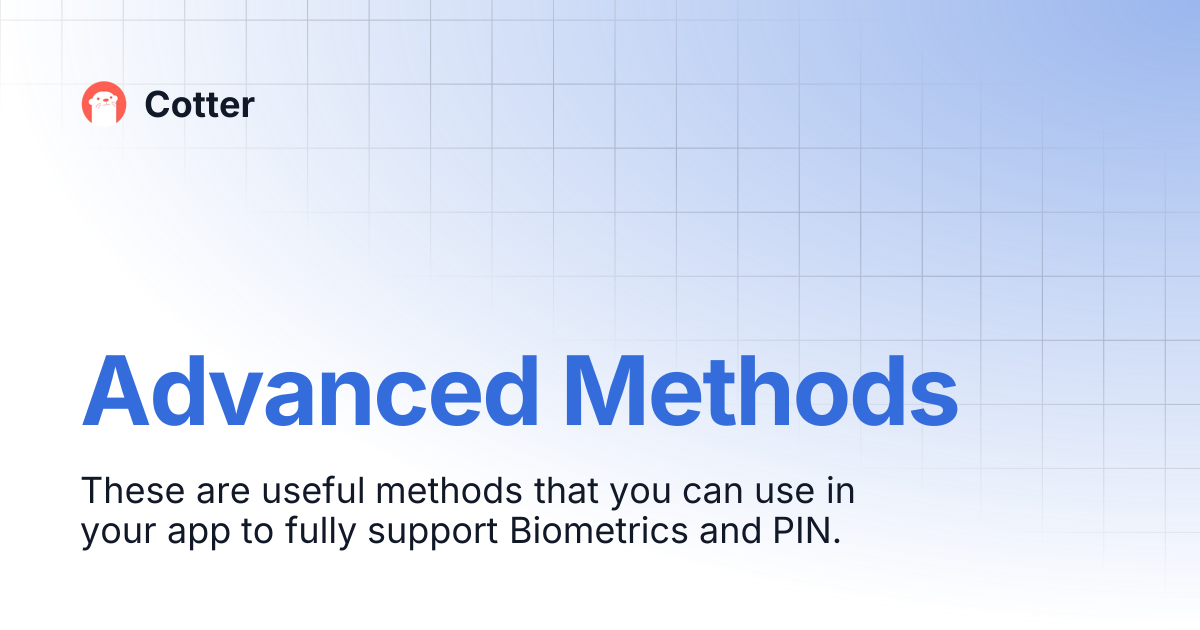 Advanced Methods | Cotter
